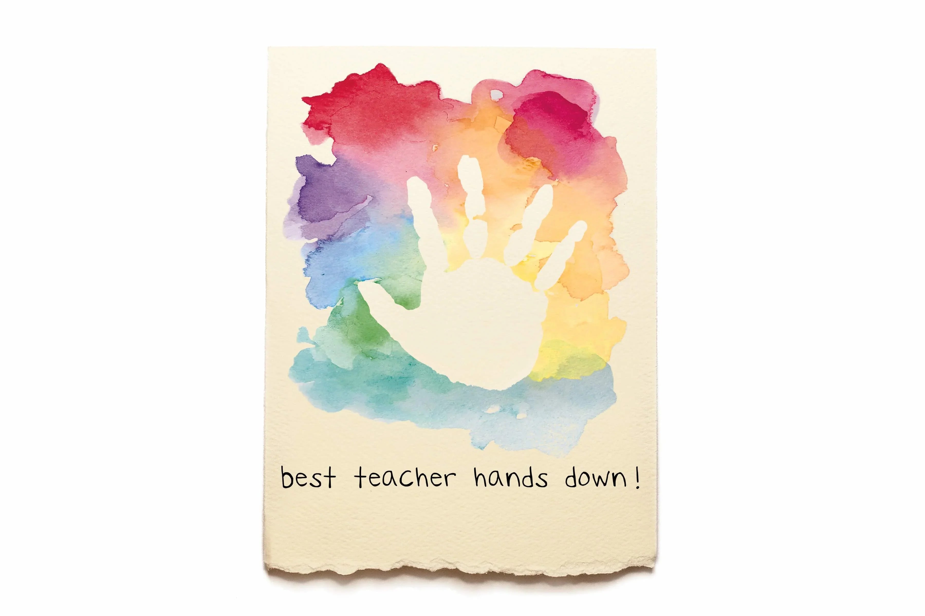 Teacher Appreciation Handprint Thank You Card | Piccola Arte